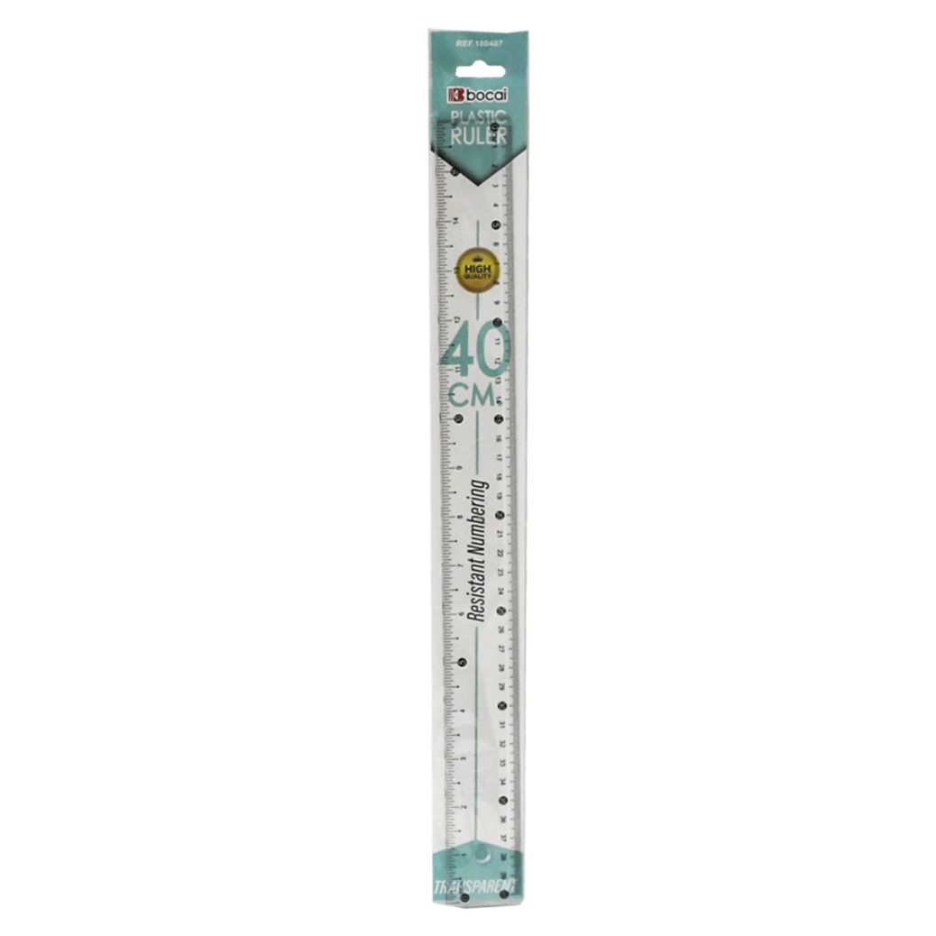 Transparent plastic ruler 40 cm - Mawahib Bookstore